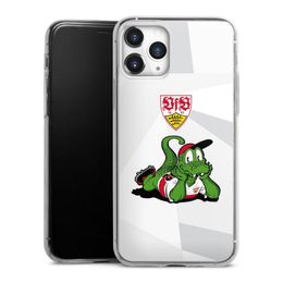 DeinDesign iPhone 11 Pro Handy Slim Case Silikon Handyh&uuml;lle transparent H&uuml;lle extra d&uuml;nn Official Licensed Product Mascot Vfb Stuttgart Silikon Slim Case