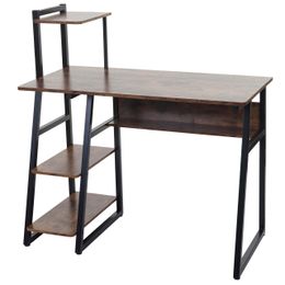 Mendler Schreibtisch mit Regal HWC-K68, Laptoptisch B&uuml;rotisch Arbeitstisch, MVG-zertifiziert 100x50cm, Metal 96792
