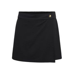 Hosenrock Only "ONLSANIA LIFE BUTTON SKORT CS JRS", Damen, Gr. XS, schwarz detail:gold button, Jersey, Obermaterial: 95% Polyester, 5% Elasthan, unifarben, kurz, R&ouml;cke Hosenrock, Materialmix