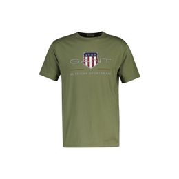 T-Shirt Gant "T-Shirt REG ARCHIVE SHIELD 1er Pack", Damen, Gr. 3XL, gr&uuml;n (gr&uuml;n (dry herb)), Obermaterial: 100% Baumwolle CO., Shirts T-Shirt