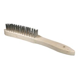 Osborn Handstielb&uuml;rste 295/145, glatter rostfreier Stahldraht 0,30 mm T25 Holzk&ouml;rper / 4 Reihen Werkstoff Nr. 1.4571 (9901152334)