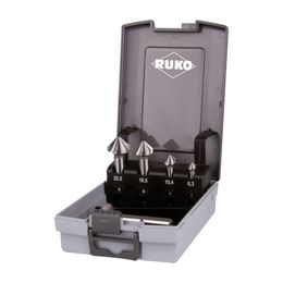Ruko Kegel- und Entgratsenker-Satz DIN 335 Form C 90&deg; HSS Co 5 in ABS-Kunststoffkassette (102154ERO)