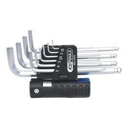 KS Tools 3 in 1 Innen6kant-Winkelstiftschl&uuml;ssel-Satz,10-teilig lang, Kugelkopf (920.2200)