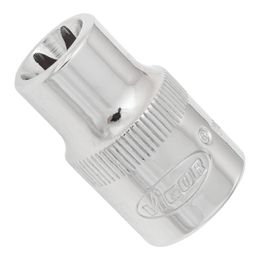 Vigor Innenvierkant Antrieb 10 = 3/8 Zoll TX Steckschl&uuml;ssel-Einsatz Au&szlig;en TX Profil V2614N ∙ Vierkant hohl 10 mm (3/8 Zoll) ∙ Au&szlig;en TX Profil ∙ E 11 ∙)