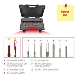 KS Tools Entriegelungswerkzeug-Satz, 7-teilig, f&uuml;r Renault / PSA Steckkontakte (154.0160)