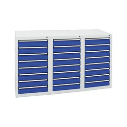 Stumpf Schubladenschrank Serie STS 410, 24 Schubladen enzianblau (24x100mm) ; Stumpf Metall (7103174)