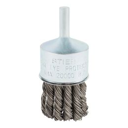 STIER Pinselkopfb&uuml;rste &Oslash; 29 mm, Schaft-&Oslash; 6,35 mm, 0,5 mm, gezopft, Stahl (903744)