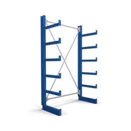 STIER Kragarmregal einseitig 1 Feld mit 5 Ebenen 1300x2000x500mm enzianblau (905249)