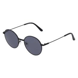 Fielmann BD 538 SUN FA LUCA | Unisex-Sonnenbrille | Fassung: Vollrand, Rund, Edelstahl, Schwarz Matt | Glasfarbe: Grau
