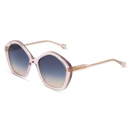 Chlo&eacute; Chlo&eacute; CH0082S | Damen-Sonnenbrille | Fassung: Vollrand, Geometrisch, Acetat, Rose Transparent | Glasfarbe: Blau Verlaufend Mehrfarbig