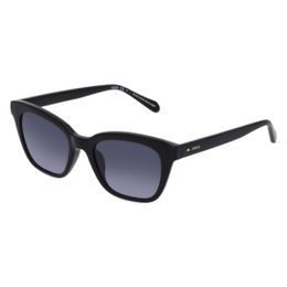 Fossil 2126/G/S | Damen-Sonnenbrille | Fassung: Vollrand, Butterfly, Kunststoff, Schwarz Gl&auml;nzend | Glasfarbe: Grau Verlaufend