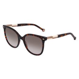 Carolina Herrera 0136/S | Damen-Sonnenbrille | Fassung: Vollrand, Oval, Acetat, Havanna Gl&auml;nzend | Glasfarbe: Braun Verlaufend