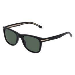 HUGO BOSS Boss 1508/S | Herren-Sonnenbrille | Fassung: Vollrand, Quadratisch, Acetat, Schwarz Gl&auml;nzend | Glasfarbe: Gr&uuml;n