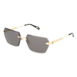 Just Cavalli SJC110 | Unisex-Sonnenbrille | Fassung: Vollrand, Quadratisch, Metall, Rosegold Gl&auml;nzend | Glasfarbe: Grau