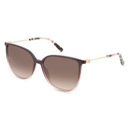 Tommy Hilfiger TH 2095/S | Damen-Sonnenbrille | Fassung: Vollrand, Quadratisch, Kunststoff, Grau Pink | Glasfarbe: Braun