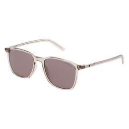 Montblanc MB0325S | Herren-Sonnenbrille | Fassung: Vollrand, Rund, Acetat, Beige | Glasfarbe: Grau