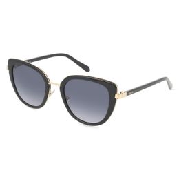 Fossil FOS 2158/G/S | Damen-Sonnenbrille | Fassung: Vollrand, Cat Eye, Edelstahl, Schwarz | Glasfarbe: Grau