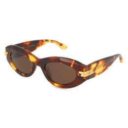 Bottega Veneta BV1322S | Damen-Sonnenbrille | Fassung: Vollrand, Oval, Acetat, Havanna | Glasfarbe: Braun