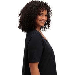 sheego Gro&szlig;e Gr&ouml;&szlig;en T-Shirt in A-Linie, mit Kellerfalte am Ausschnitt, schwarz, Gr&ouml;&szlig;e 48/50 - Damen