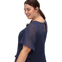 sheego Gro&szlig;e Gr&ouml;&szlig;en Overall im Lagenlook, mit weitem Bein, marine, Gr&ouml;&szlig;e 54 - Damen