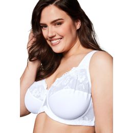 sheego Gro&szlig;e Gr&ouml;&szlig;en B&uuml;gel-BH mit leicht transparenter Spitze, wei&szlig;, Gr&ouml;&szlig;e 105B - Damen