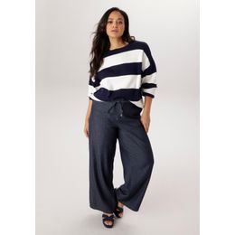 sheego Gro&szlig;e Gr&ouml;&szlig;en Strickpullover, marine-wei&szlig;, Gr&ouml;&szlig;e 44 - Damen