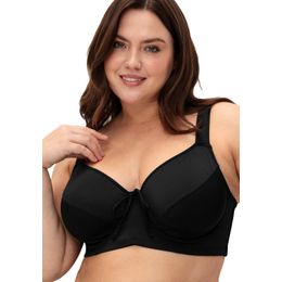 sheego Gro&szlig;e Gr&ouml;&szlig;en Bikini-Oberteil mit Bindeb&auml;ndchen, schwarz, Gr&ouml;&szlig;e 50C - Damen