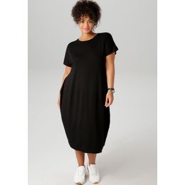sheego Gro&szlig;e Gr&ouml;&szlig;en Jerseykleid, schwarz, Gr&ouml;&szlig;e 46 - Damen