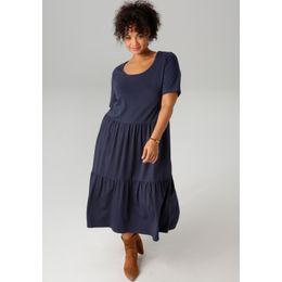 sheego Gro&szlig;e Gr&ouml;&szlig;en Sommerkleid, marine, Gr&ouml;&szlig;e 52 - Damen