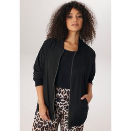 sheego Gro&szlig;e Gr&ouml;&szlig;en Blouson, schwarz, Gr&ouml;&szlig;e 52 - Damen