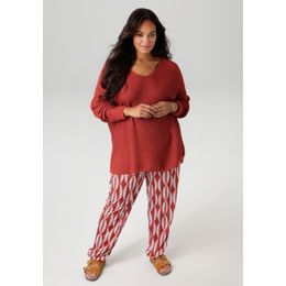 sheego Gro&szlig;e Gr&ouml;&szlig;en Strickpullover, rostrot, Gr&ouml;&szlig;e 50 - Damen