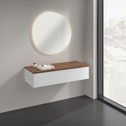 Villeroy & Boch Villeroy und Boch Antao Sideboard K41102GF 120x26,8x50cm, Waschbeckenplattenfarbe warm walnut, glossy white lacquer