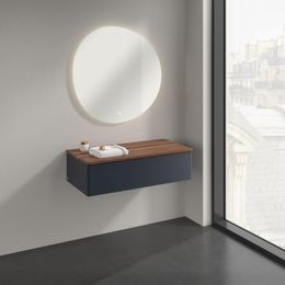 Villeroy & Boch Villeroy und Boch Antao Sideboard K40102HG 100x26,8x50cm, Waschbeckenplattenfarbe warm walnut, midnight blue matt lacquer