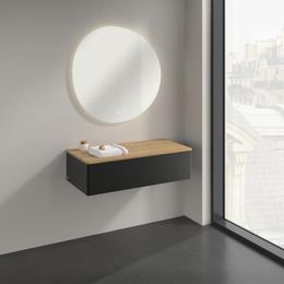 Villeroy & Boch Villeroy und Boch Antao Sideboard K40001PD 100x26,8x50cm, Waschbeckenplattenfarbe honey oak, black matt lacquer