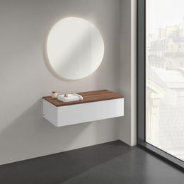 Villeroy & Boch Villeroy und Boch Antao Sideboard K40002GF 100x26,8x50cm, Waschbeckenplattenfarbe warm walnut, glossy white lacquer