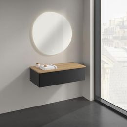 Villeroy & Boch Villeroy und Boch Antao Sideboard K40101PD 100x26,8x50cm, Waschbeckenplattenfarbe honey oak, black matt lacquer