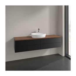 Villeroy & Boch Villeroy und Boch Antao Waschtisch-Unterschrank K25112PD 160x36x50cm, Waschbeckenplattenfarbe warm walnut, black matt lacquer