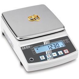 Kern Pr&auml;zisionswaage, Justierautomatik, eichf&auml;hig, W&auml;gebereich bis 12 kg, Ablesbarkeit 0,1 g, W&auml;geplatte 190 x 190 mm