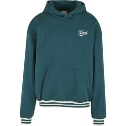 Karl Kani Sweatshirt 'Cursive Varsity' Herren Gr&ouml;&szlig;e XS dunkelgr&uuml;n / wei&szlig;