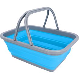 Cartrend Wanne mit Henkel blau faltbar 38 x 28 x 4,5/15 cm