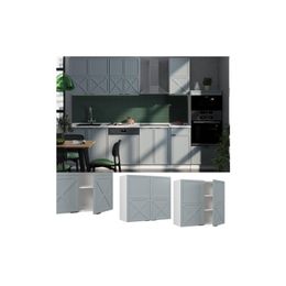 VICCO H&auml;ngeschrank Fame-Line Wei&szlig; Hellblau-Grau gerahmt 80 cm