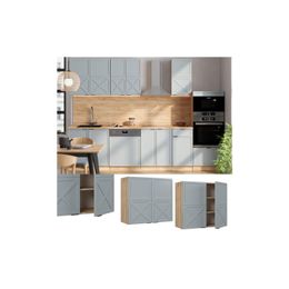 VICCO H&auml;ngeschrank Fame-Line Eiche Hellblau-Grau gerahmt 80 cm