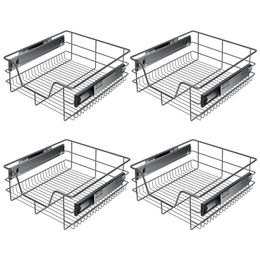 Kesser&reg; Teleskopschublade 30-60cm Schrankbreite verchromt aus Edelstahl Schubladeneinsatz f&uuml;r K&uuml;chenschrank Korbauszug Schrankauszug