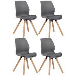 CLP Esszimmerstuhl 4er Set gepolstert Luna, moderner Polsterstuhl mit R&uuml;ckenlehne, stabil bis 136 kg, K&uuml;chenstuhl f&uuml;r Esszimmer und Wohnzimmer