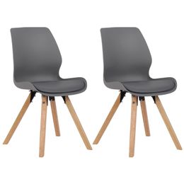 CLP Esszimmerstuhl 2er Set gepolstert Luna, moderner Polsterstuhl mit R&uuml;ckenlehne, stabil bis 136 kg, K&uuml;chenstuhl f&uuml;r Esszimmer und Wohnzimmer