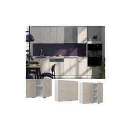 VICCO H&auml;ngeschrank Fame-Line Wei&szlig; Grau-Beige gerahmt 80 cm