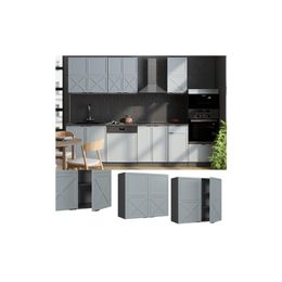 VICCO H&auml;ngeschrank Fame-Line Anthrazit Hellblau-Grau gerahmt 80 cm