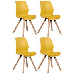 CLP Esszimmerstuhl 4er Set gepolstert Luna, moderner Polsterstuhl mit R&uuml;ckenlehne, stabil bis 136 kg, K&uuml;chenstuhl f&uuml;r Esszimmer und Wohnzimmer