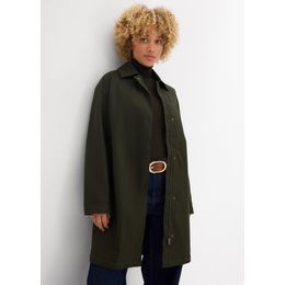 bonprix Wasserabweisender Trenchcoat Oversized, gr&uuml;n, Gr.38, Trenchcoat aus wasserabweisendem Material, 97% Baumwolle