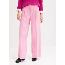 bonprix Nadelstreifen Marlenehose, rosa, Gr.44, elegante Marlenhose mit Nadelstreifen